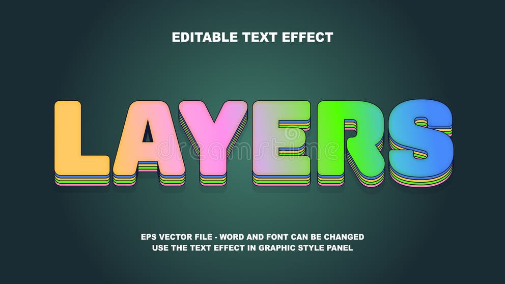 Editable Text Effect Layers 3D Vector Template Stock Vector ...