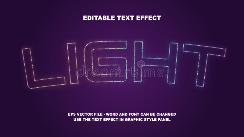 Editable Text Effect Light 3D Vector Template Stock Vector ...