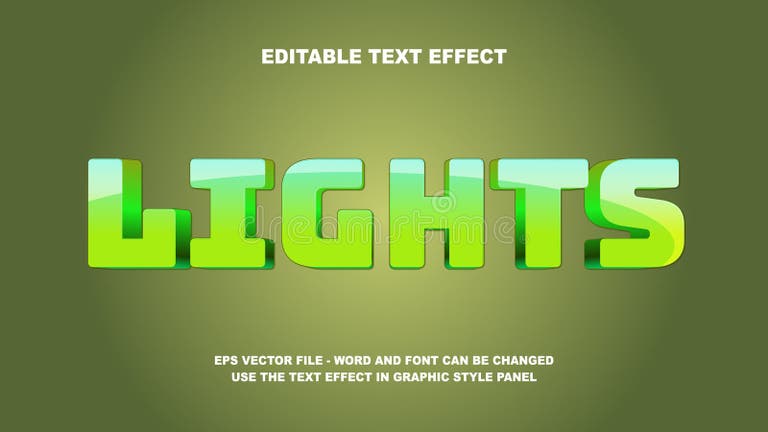 Editable Text Effect Lights 3D Vector Template Stock Vector ...