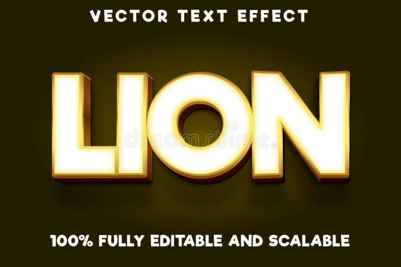 Editable Text Effect Lion with Modern Luxury Style Stock Vector ...