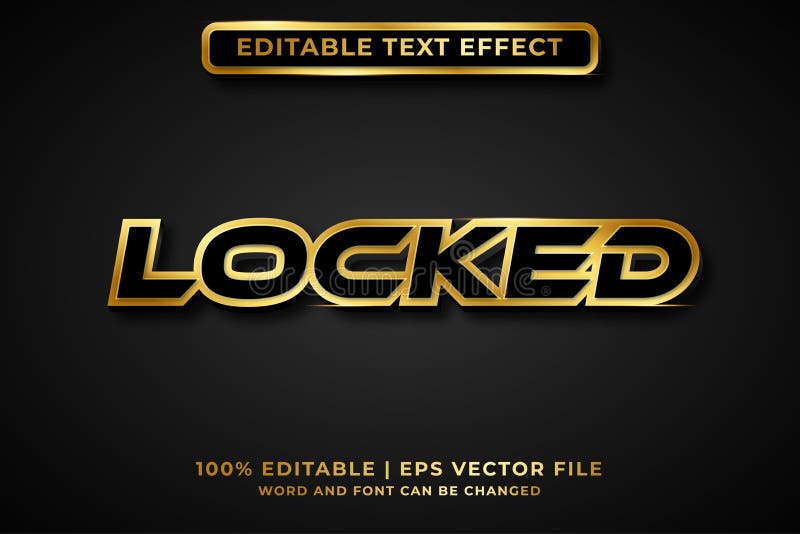 Editable Text Effect - Locked Luxury Style Template Premium Vector ...