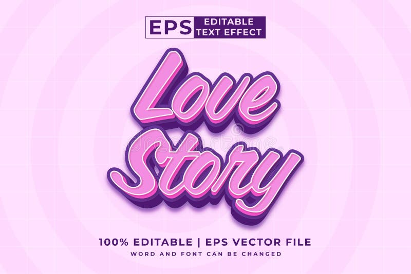 Editable Text Effect - Love Story 3d Template Style Premium Vector ...