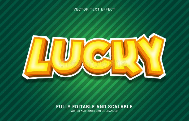 Editable Text Effect, Lucky Style Stock Vector - Illustration of ...