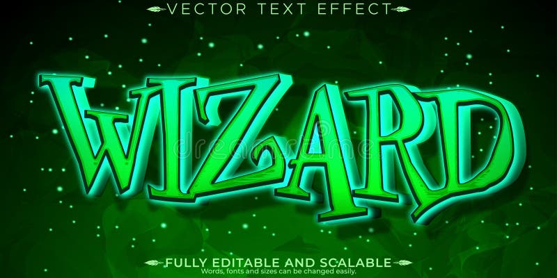 Editable Text Effect Magic, 3d Wizard and Witch Font Style Stock Vector ...