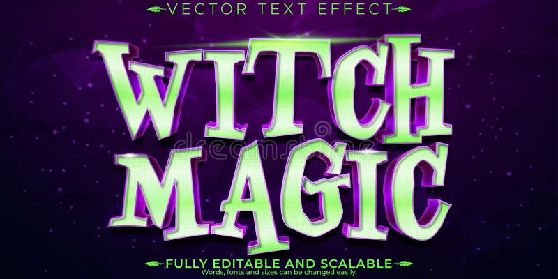 Editable Text Effect Magic, 3d Wizard and Witch Font Style Stock Vector - Illustration of tale ...