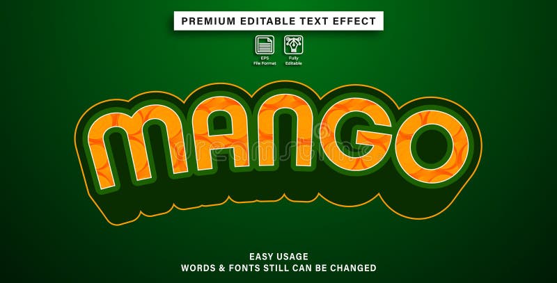 Editable Text Effect Mango Fruit Style Stock Vector - Illustration of ...
