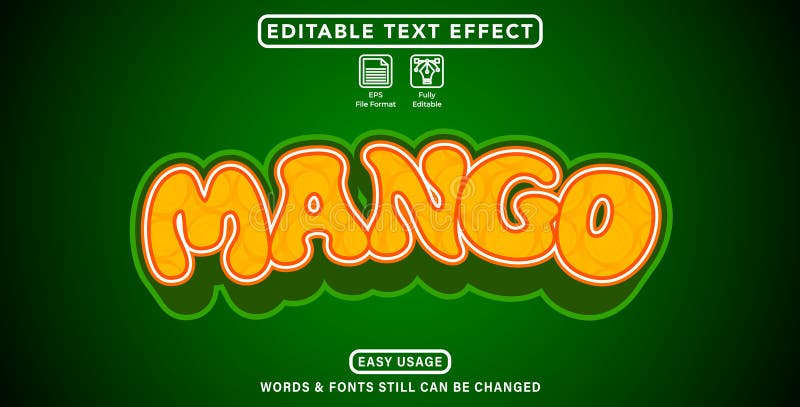 Editable Text Effect Mango Theme Style Stock Vector - Illustration of word, effects: 348632369