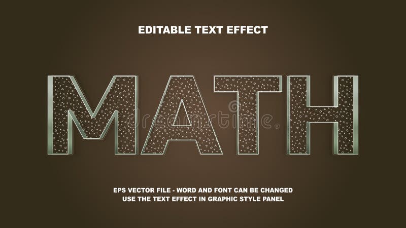 Editable Text Effect Math 3D Vector Template Stock Vector ...
