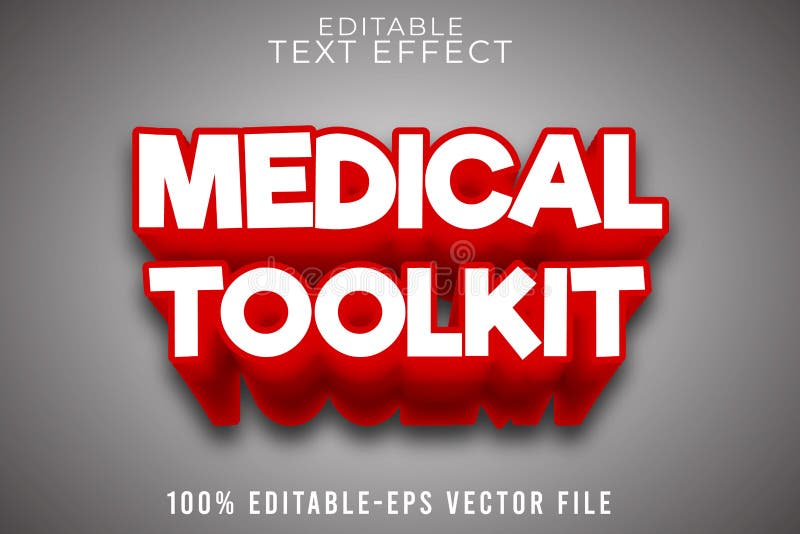 Editable Text Effect Medical Toolkit with Modern Simple Style Stock ...