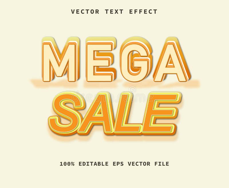 Editable Text Effect Mega Sale Modern Lettering Typography Font Style ...