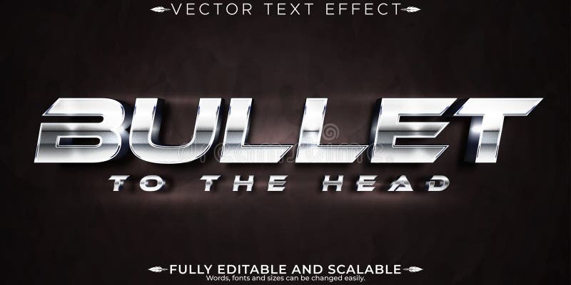 Editable Text Effect, Metallic Bullet Text Style Stock Vector ...