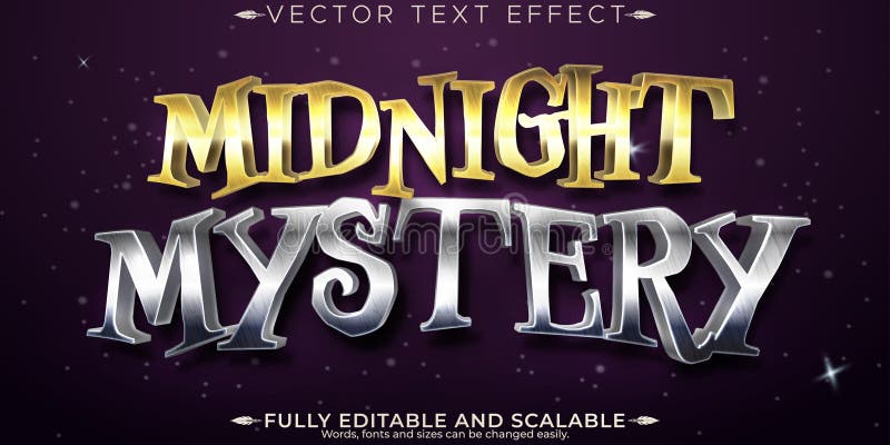 Editable Text Effect, Midnight Mystery Text Style Stock Vector ...