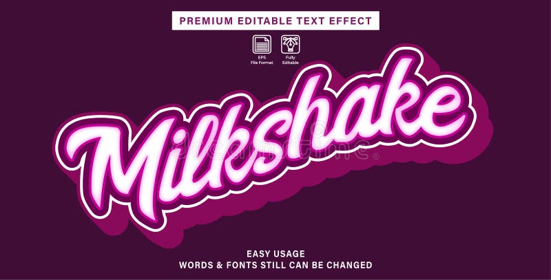Editable Text Effect Milkshake Stock Vector - Illustration of word ...