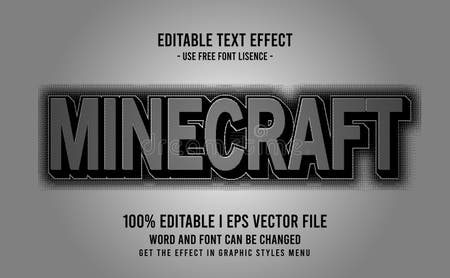 Editable Text Effect - Minecraft Style Template Premium Vector. Stock ...