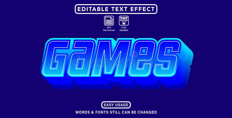 Editable Text Effect Modern Games Style Stock Vector - Illustration of ...