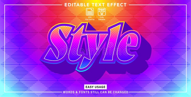 Editable Text Effect Modern Styles Stock Vector - Illustration of ...