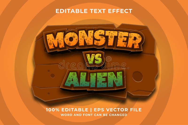 Editable Text Effect - Monster Vs Alien 3d Template Style Premium Vector Stock Vector ...