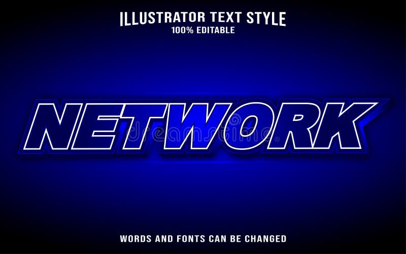 Editable Text Effect Network Style Stock Vector - Illustration of ...