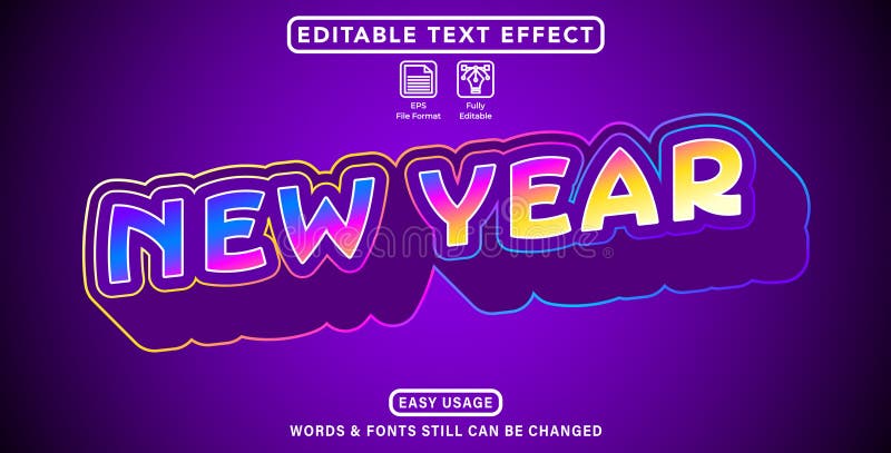 Editable Text Effect New Year 2025 Style Stock Vector - Illustration of ...