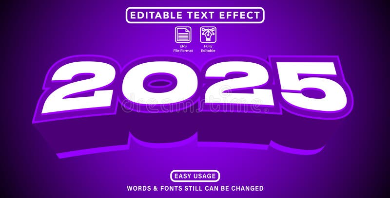 Editable Text Effect New Year 2025 Theme Style Stock Vector ...