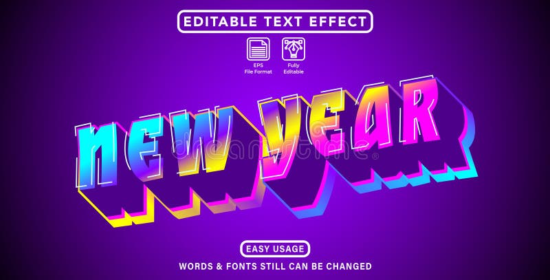 Editable Text Effect New Year 2025 Theme Style Stock Vector ...
