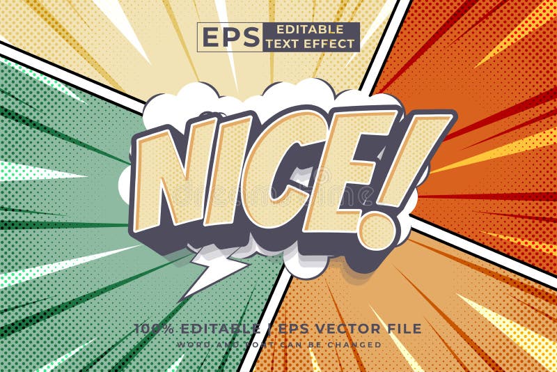 Editable Text Effect Nice 3d Cartoon Comic Style Premium Vector Stock ...