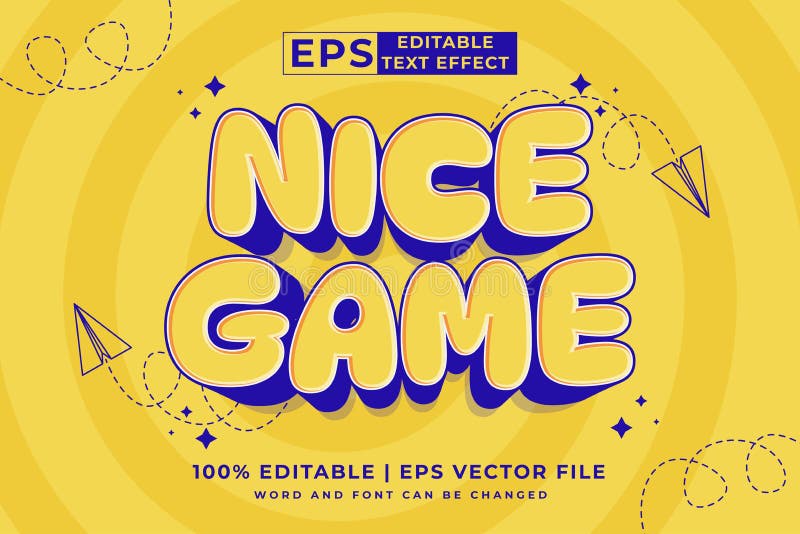 Editable Text Effect - Nice Game 3d Cartoon Template Style Premium Vector Stock Vector ...