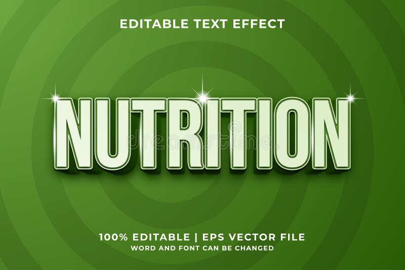 Editable Text Effect - Nutrition 3d Template Style Premium Vector Stock ...