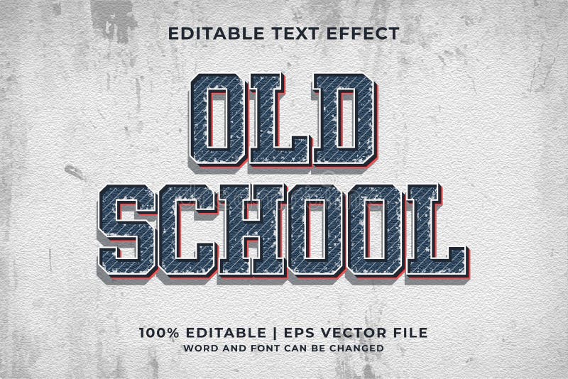 Editable Text Effect - Old School Template Retro Style Premium Vector ...