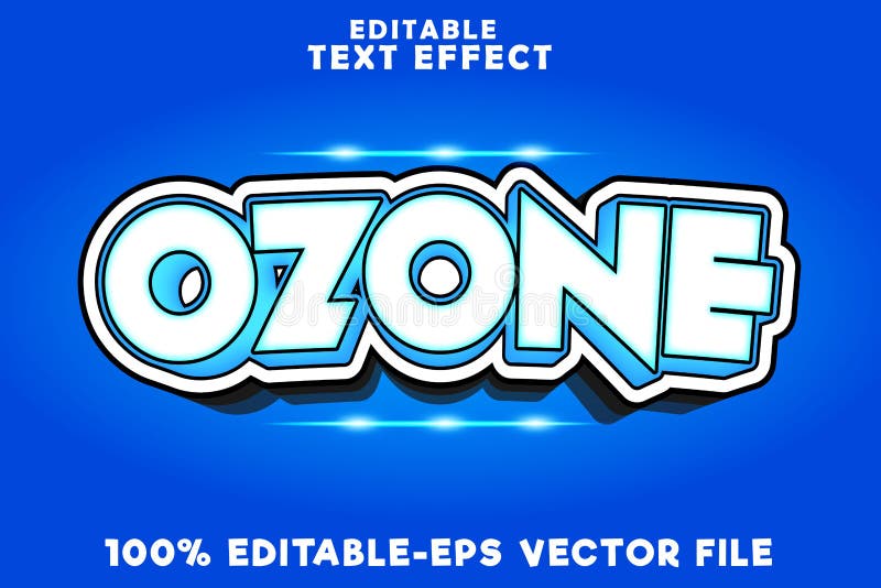 Editable Text Effect Ozone with Modern Comic Style Stock Vector ...