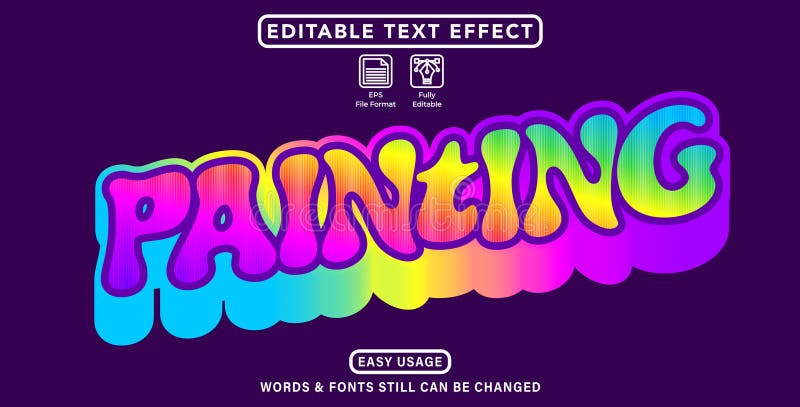 Editable Text Effect Painting Style Stock Vector - Illustration of ...