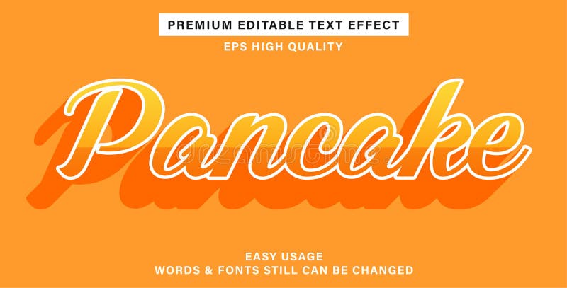 Editable Text Effect Pancake Stock Vector - Illustration of colorful ...