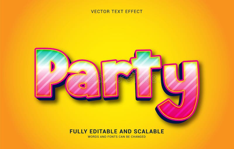 Editable Text Effect, Party Style Stock Vector - Illustration of ...