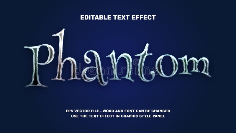 Editable Text Effect Phantom 3D Vector Template Stock Vector ...