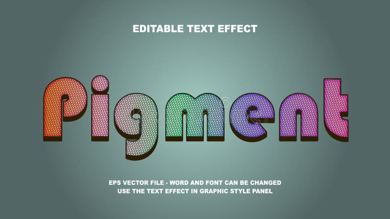 Editable Text Effect Pigment 3D Vector Template Stock Vector ...