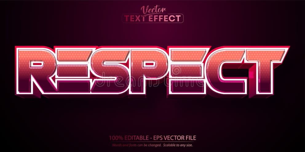 Editable Text Effect, Pink Color Respect Text and Game Text Style Stock ...