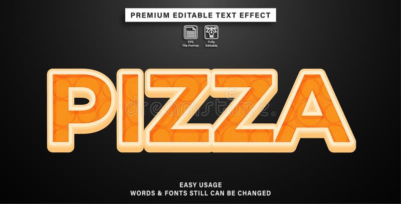 Editable Text Effect Pizza Logo Stock Illustrations – 16 Editable Text ...