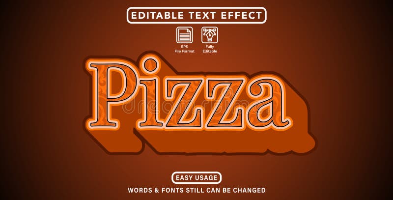 Editable Text Effect Pizza Theme Style Stock Vector - Illustration of ...