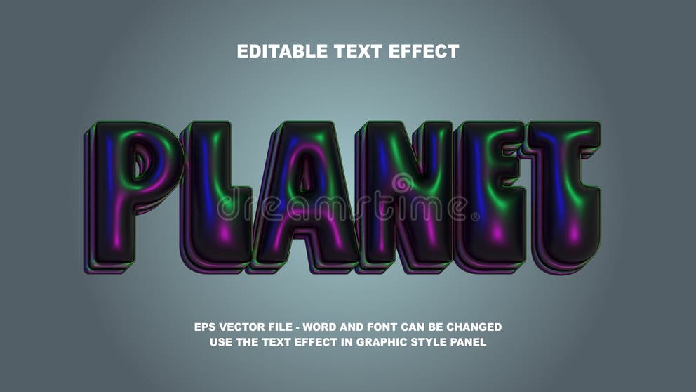 Editable Text Effect Planet 3D Vector Template Stock Vector - Illustration of poster, vector ...