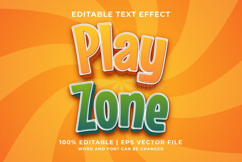 Editable Text Effect - Play Zone 3d Template Style Premium Vector Stock ...