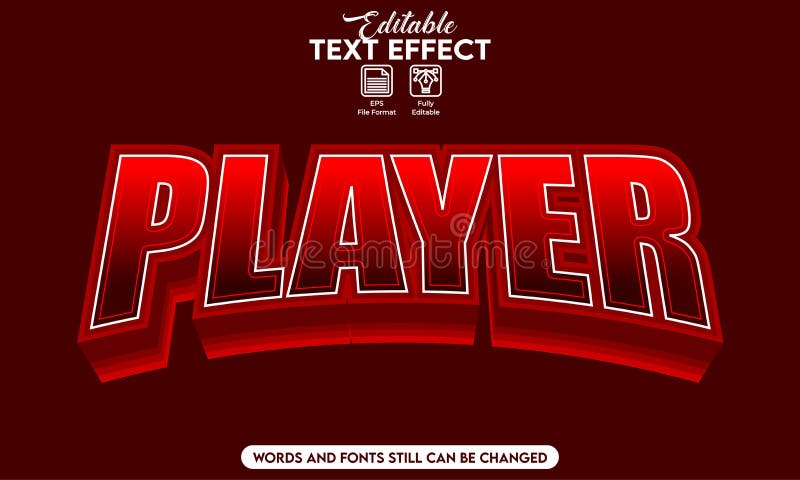 Editable Text Effect Players Esports Style Stock Vector - Illustration ...