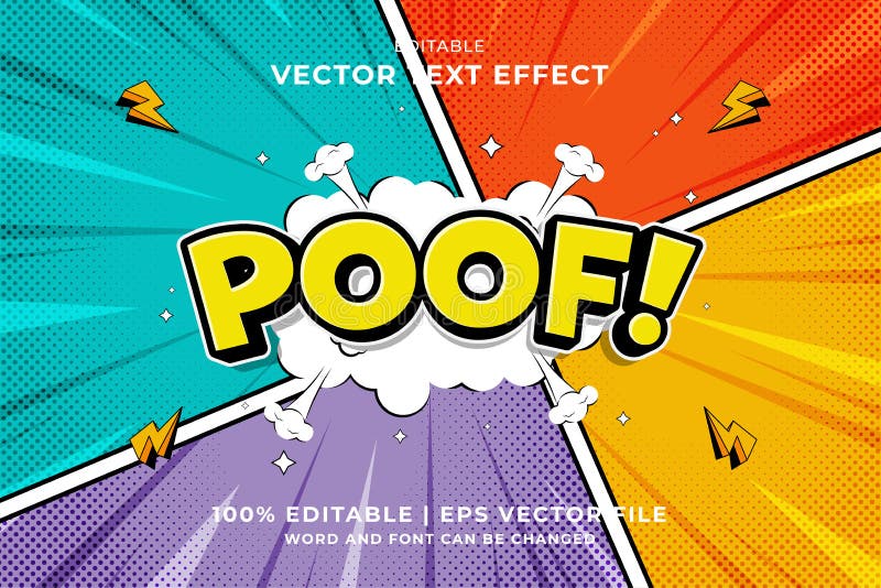Editable Text Effect Poof 3d Cartoon Comic Style Premium Vector Stock ...