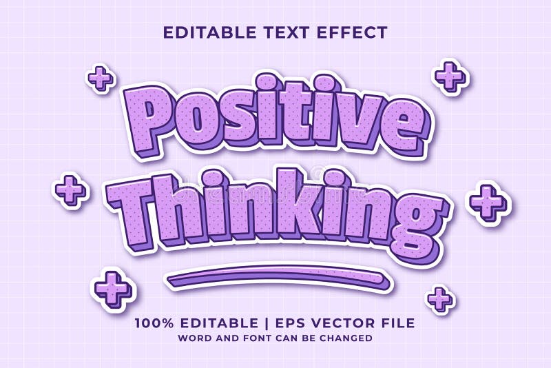 Editable Text Effect - Positive Thinking Cartoon Template Style Premium Vector Stock Vector ...