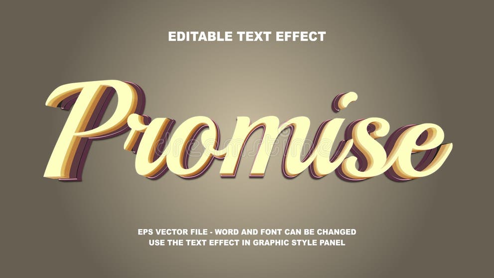 Editable Text Effect Promise 3D Vector Template Stock Vector ...