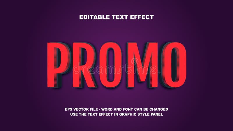 Editable Text Effect Promo 3D Vector Template Stock Vector ...