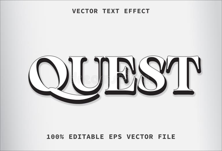 Editable Text Effect Quest Modern Lettering Typography Font Style Stock ...