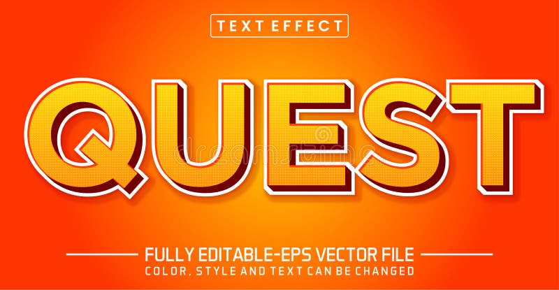 Editable Text Effect - Quest Text Style Theme Stock Vector ...