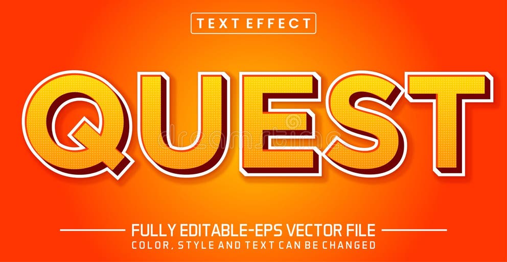 Editable Text Effect - Quest Text Style Theme Stock Vector ...