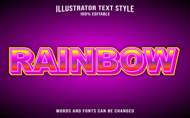 Editable Font Rainbow Stock Illustrations – 426 Editable Font Rainbow ...
