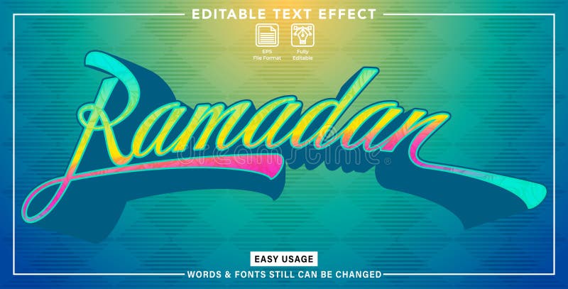 Editable Text Effect Ramadan Event Styles Stock Vector - Illustration ...